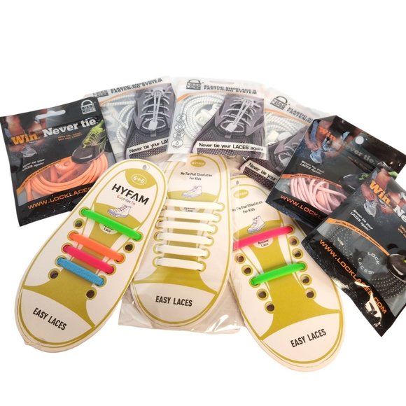 Locklaces & Hyfam | Shoes | Notie Shoe Lace Bundle 3 Lock Laces And 6 ...